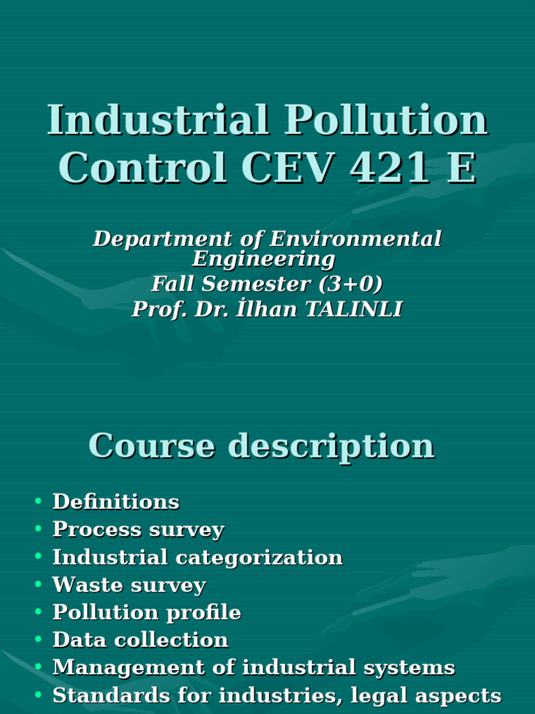 Industrial Pollution Control Course Overview | PDF | Hazardous Waste ...
