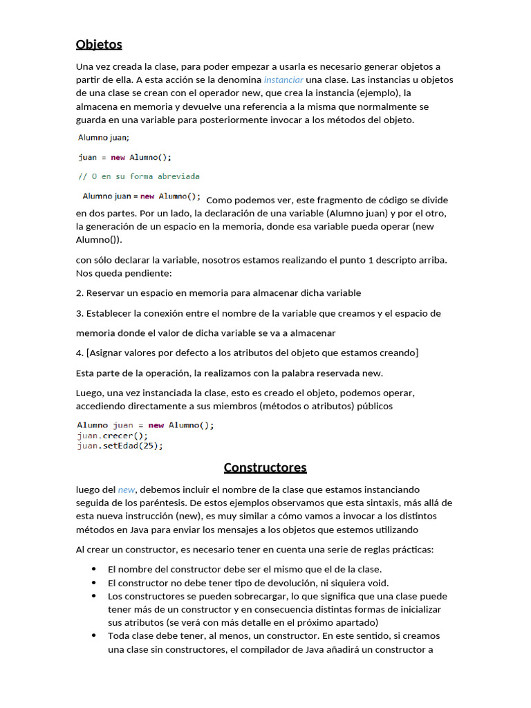 Instanciación y Encapsulamiento en Java | PDF | Objeto (informática ...