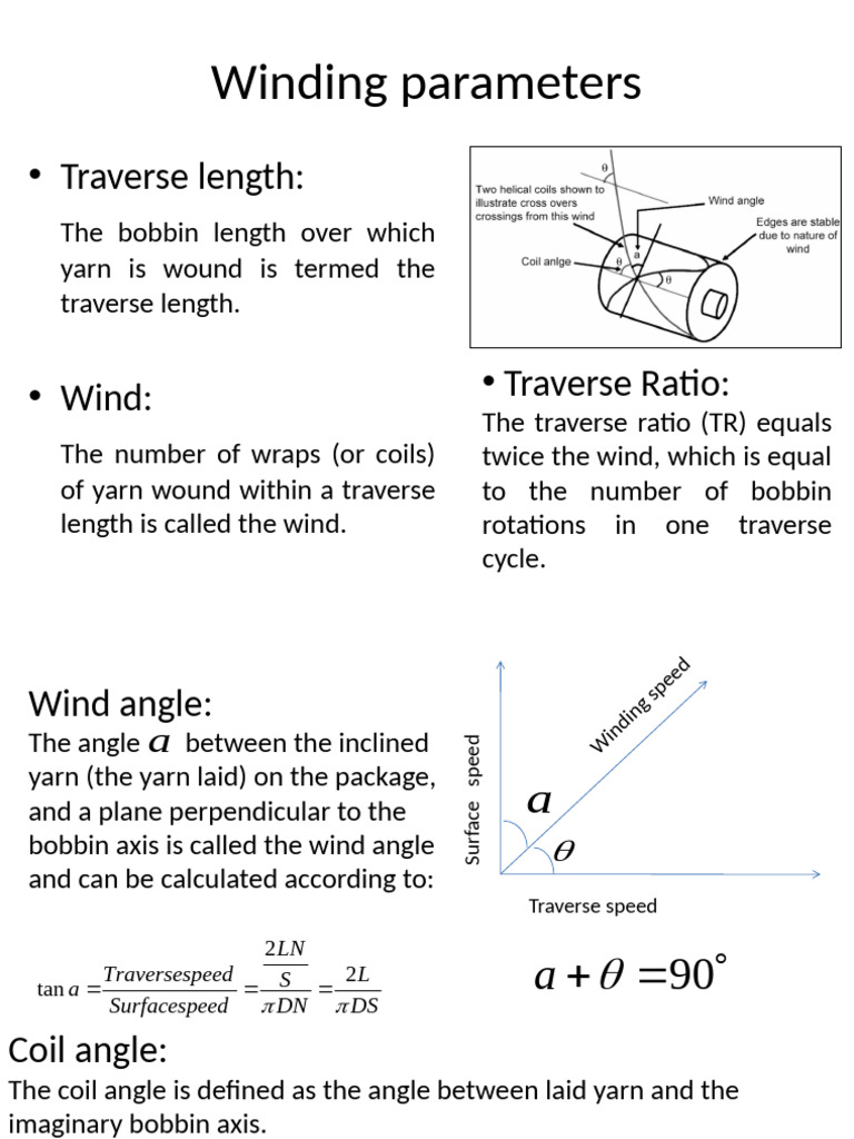Winding Parameters in Textile Production | PDF | Angle | Mechanics