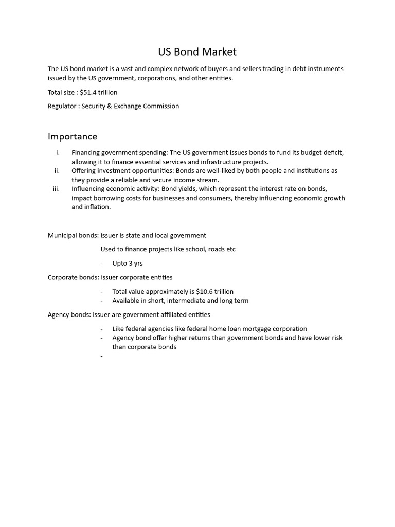 US Bond Market | PDF | Finance & Money Management