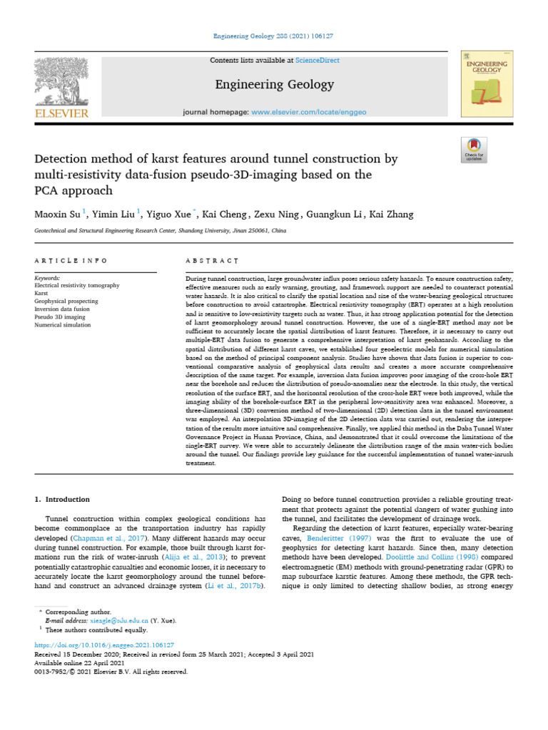 Detection Method of Karst Features Around Tunnel Construction by Multi-Resistivity Data-Fusion ...