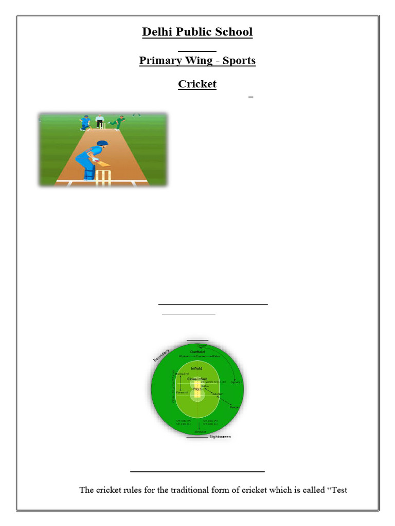 Cricket Fundamentals for School Projects | PDF | Forms Of Cricket | Sports