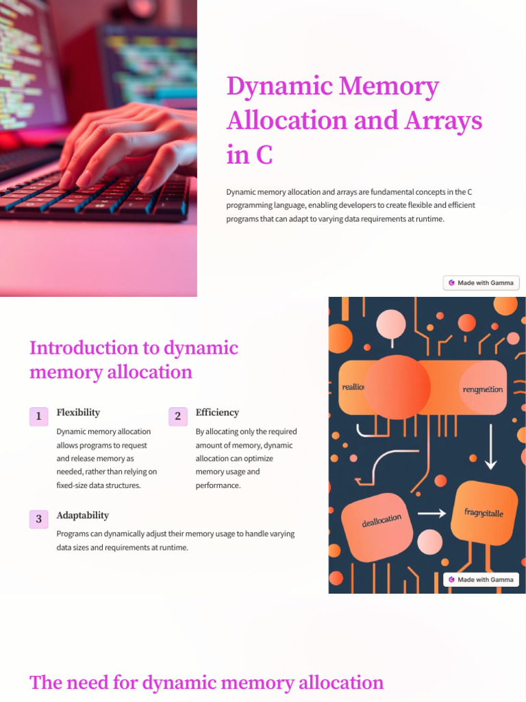 Dynamic Memory Allocation and Arrays in C | PDF | Pointer (Computer Programming) | Computer Science