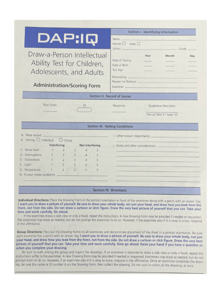 Dap Iq Scoring | PDF