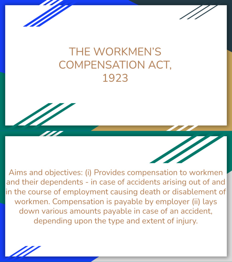 The Workmen's Compensation Act, 1923 | PDF | Business | Finance & Money ...