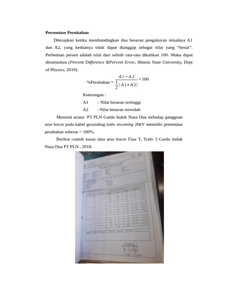 Persentase Perubahan | PDF