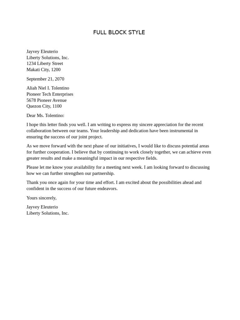 Business Letter Styles (Samples) | PDF | Social Science