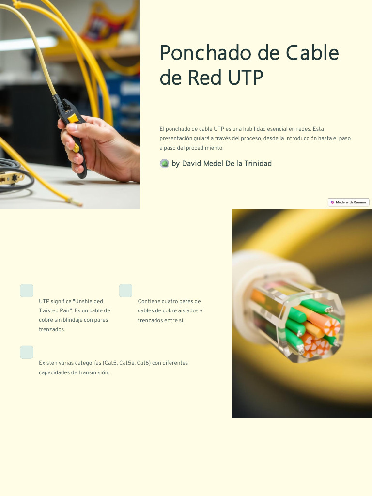 Guía de Ponchado de Cable UTP | PDF | Conector eléctrico | Ingenieria ...