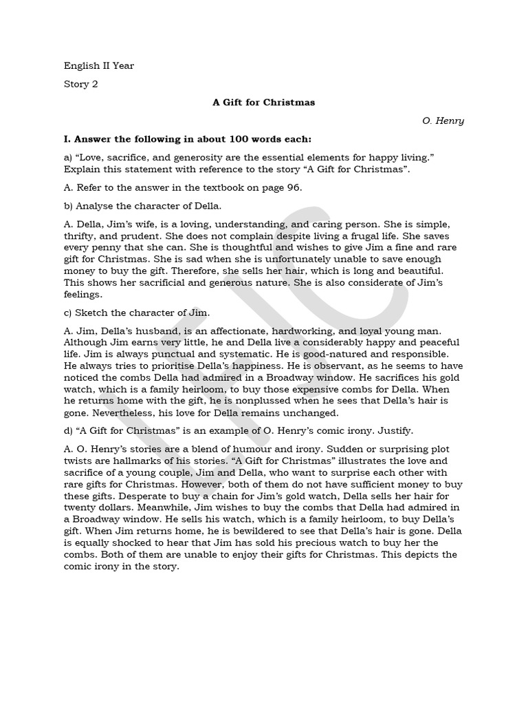 English - 2nd Year - Short Story2 - A Gift For Christmas | PDF