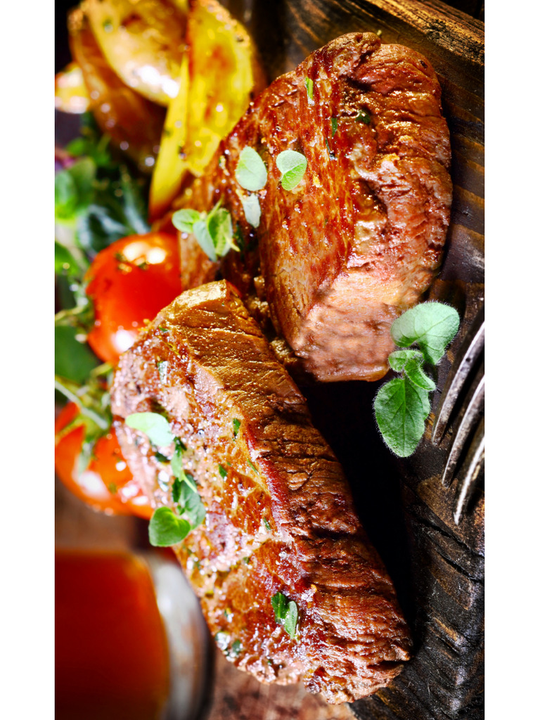 Beef 7680x4320 Steak Food Cooking Grill Vegetables Meal Meat Tomato 408 ...