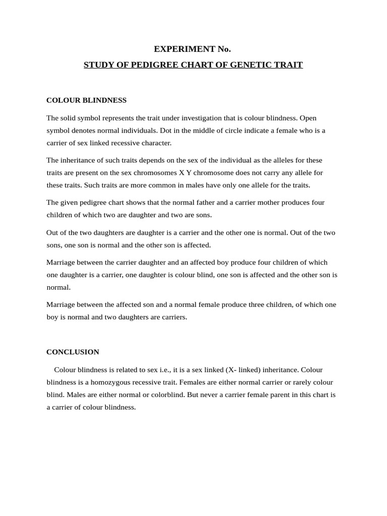 Genetic Traits in Pedigree Charts | PDF