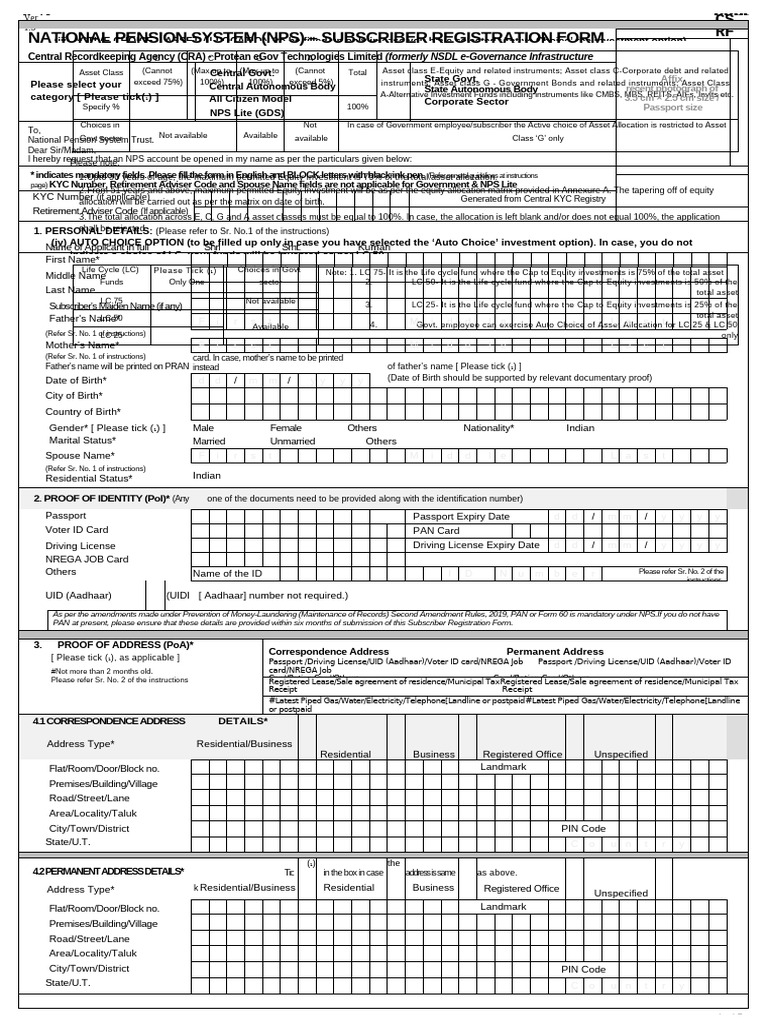 CSRF Subscriber Registration Form | PDF | Identity Document | Financial ...