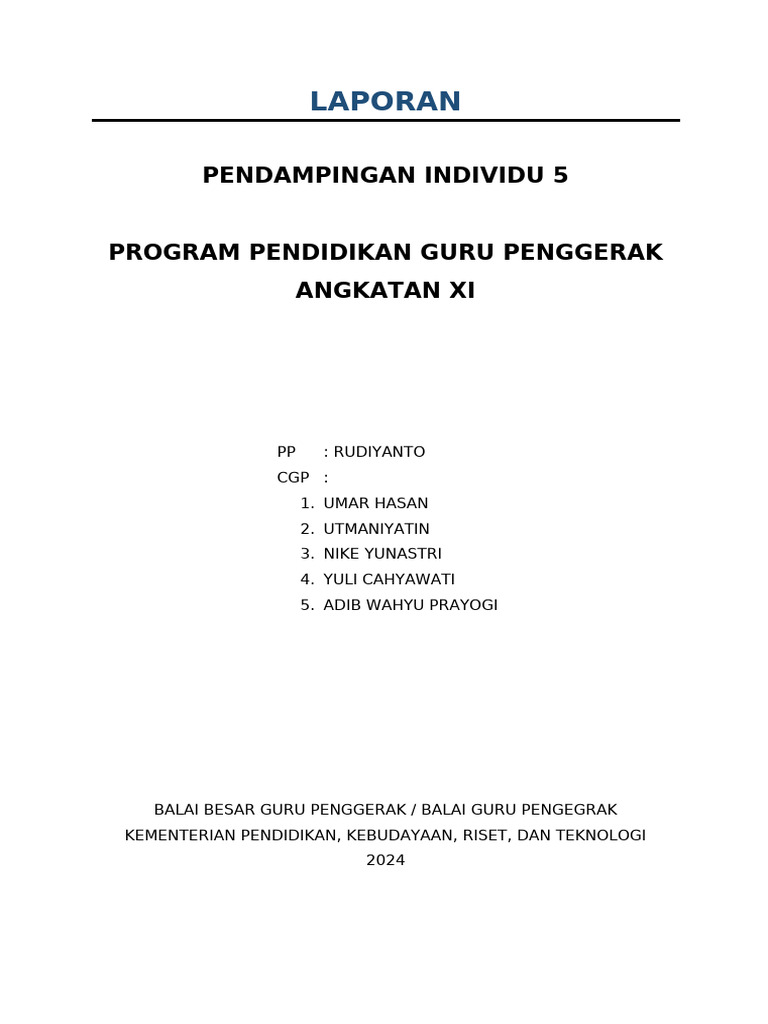 Lap PI 5-PP. Rudiyanto - Kelas 11.157.2 | PDF | Karier & Perkembangan