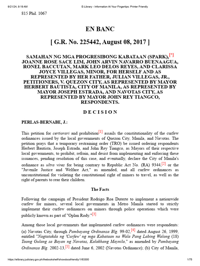 Spark Vs Quezon City | PDF | Overbreadth Doctrine | Jurisdiction