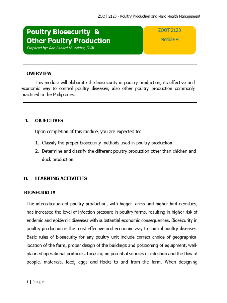 Poultry Farm Biosecurity Guidelines | PDF | Poultry Farming | Disinfectant
