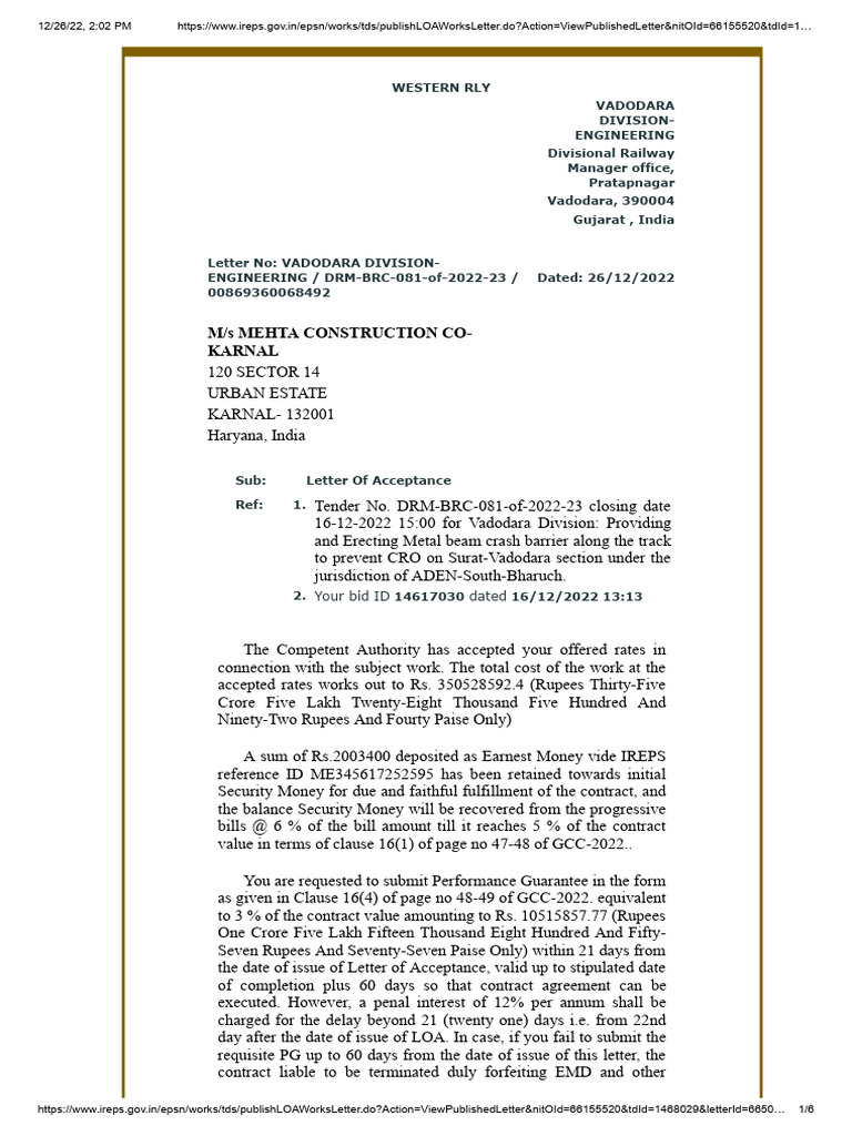 LOA DRM-BRC-081-of-2022-23 | PDF | Concrete