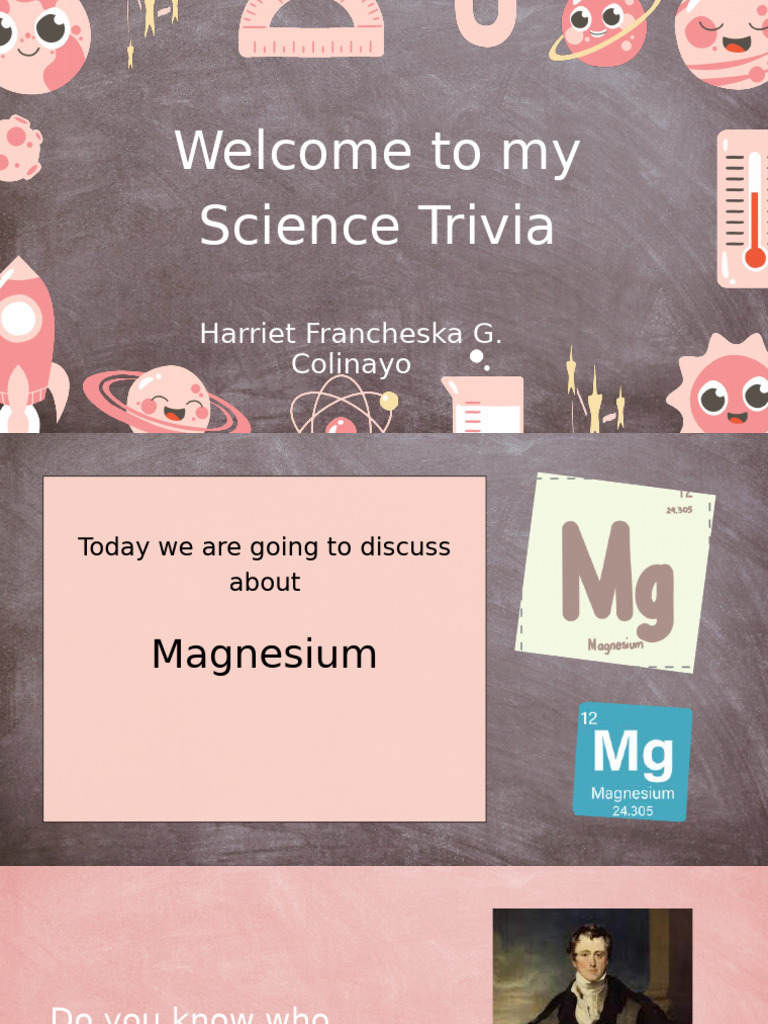 Science Trivia | PDF | Magnesium | Chemical Elements