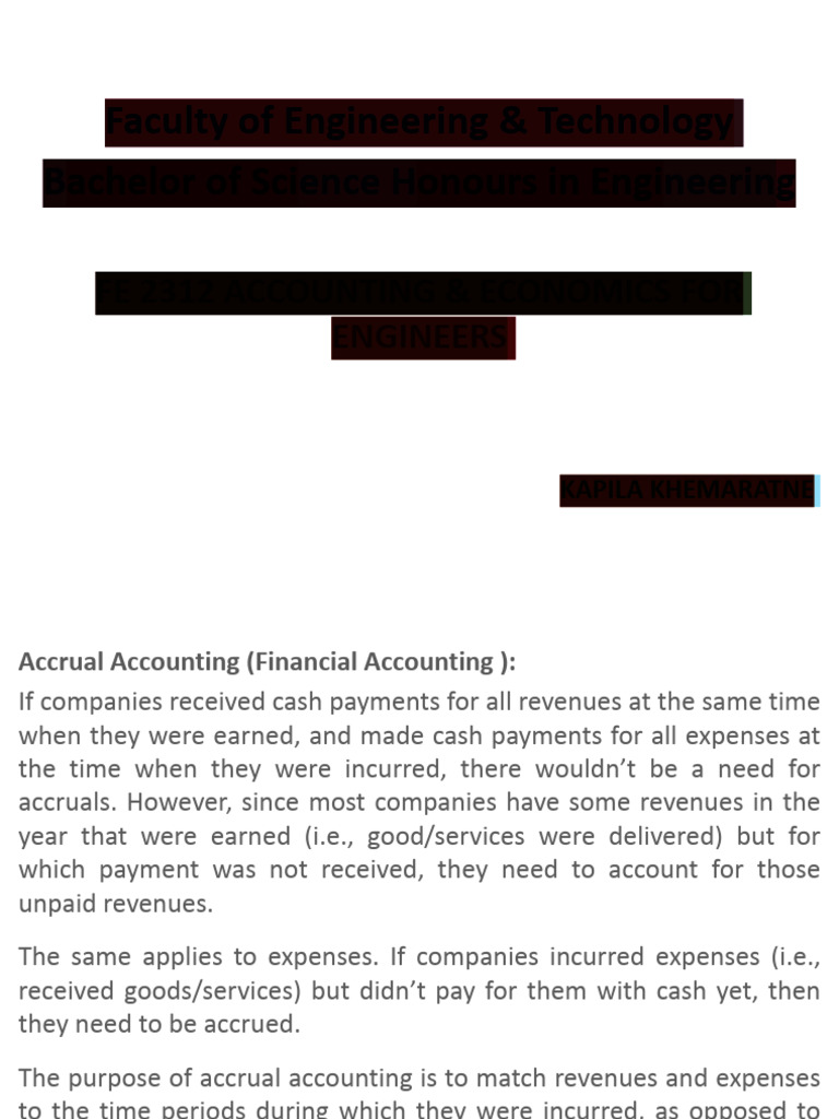Accrual Accounting for Engineers Explained | PDF | Accrual | Expense