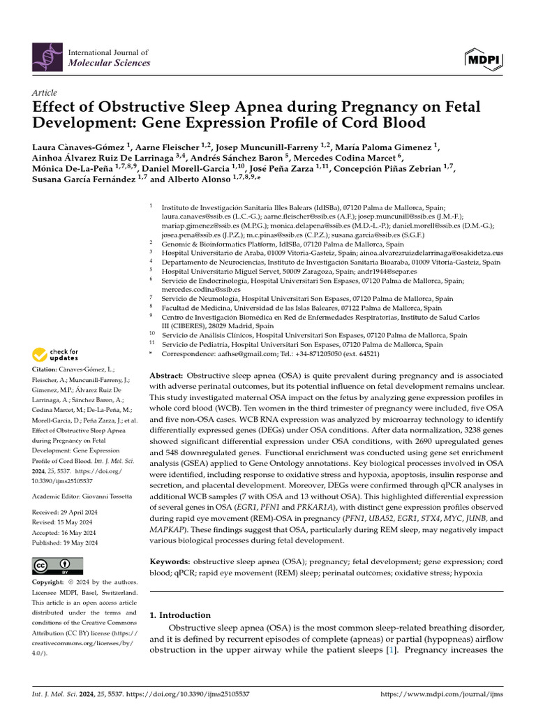 Effect of Obstructive Sleep Ap | PDF | Prenatal Development | Fetus