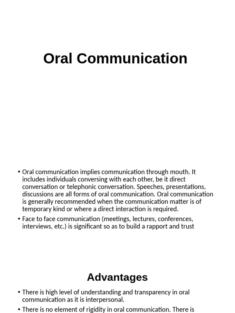 Oral Communication | PDF | Communication | Conversation