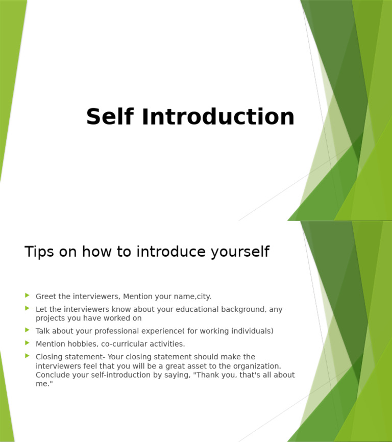 Self Introduction | PDF