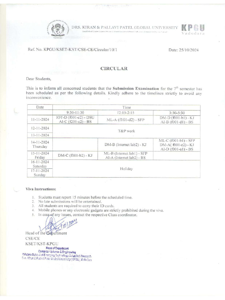 1 - Viva Circular 7th Sem CSE | PDF