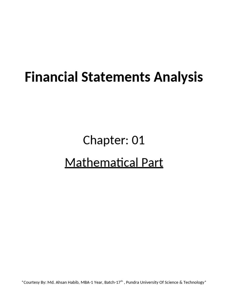 Financial Statements Analysis | PDF