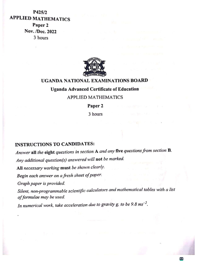 A63fbc14 41ee 4bdb 8e45 2cbbdcbf34c6 UACE Mathematics Paper 2 2022 | PDF