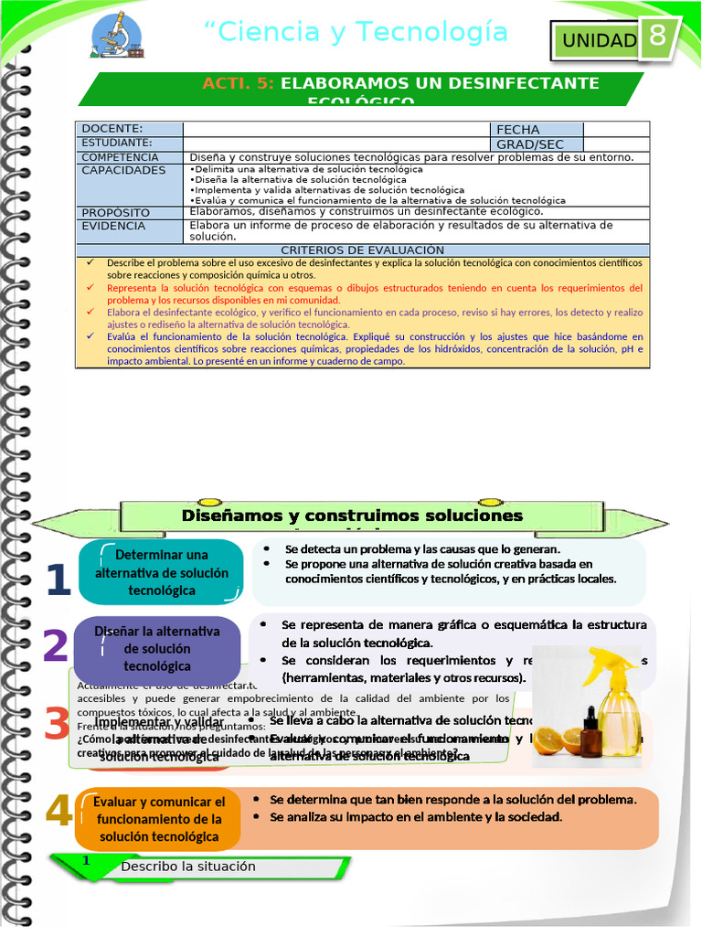 E-4º Act 5-Cyt-Und 8 | PDF | Blanqueador | Agua
