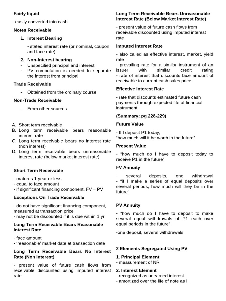 IA Notes Receivable | PDF | Interest | Present Value