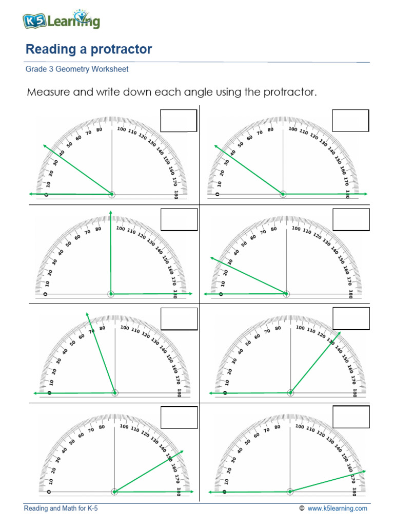 Grade 3 Geometry Protractor Drawing Angles C | PDF | Teaching Methods ...