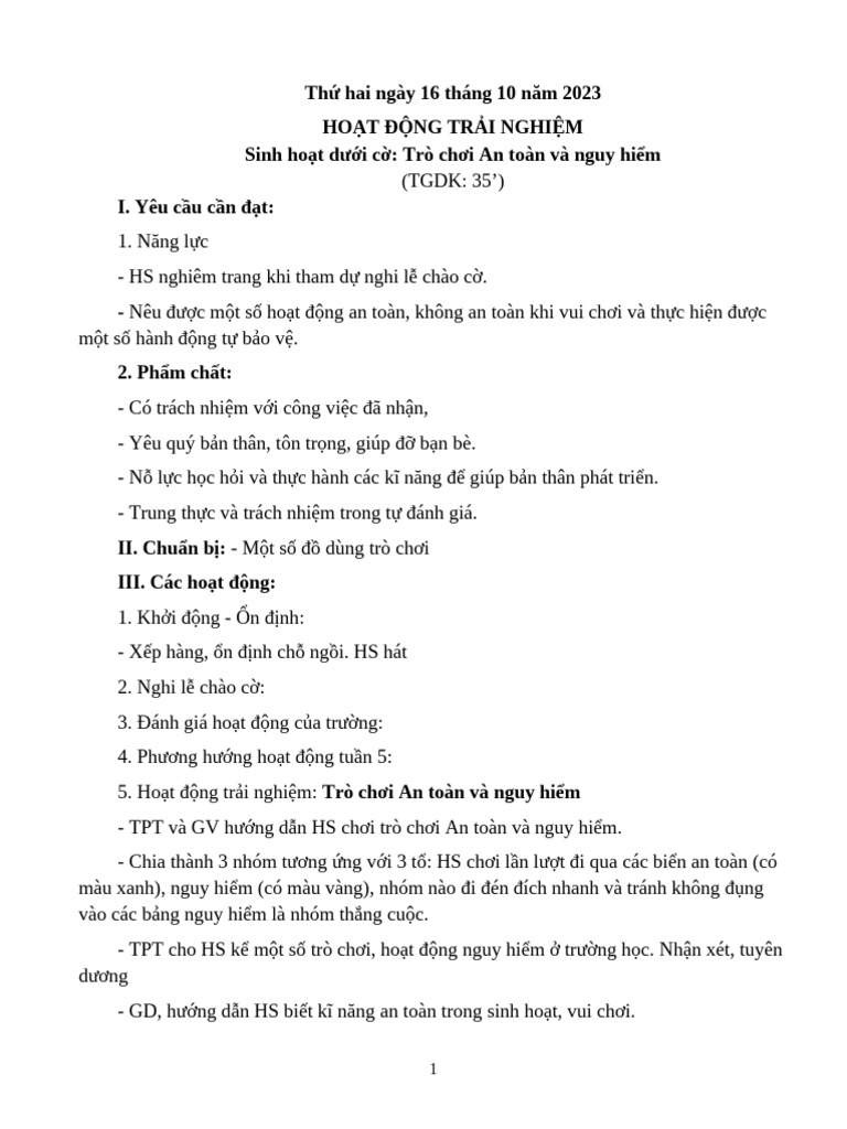 KHBD - 1B - Tuần 7 | PDF