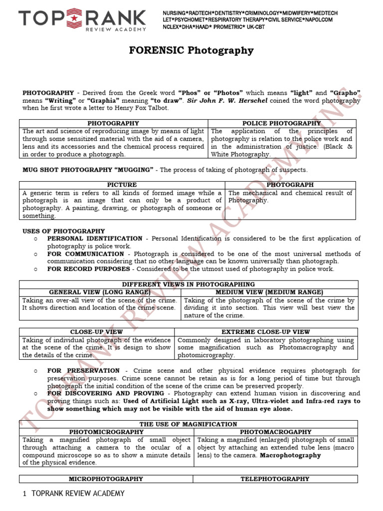 FORENSIC Photography - Besona | PDF | Camera Lens | Film Speed
