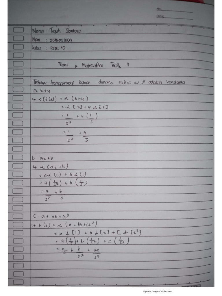 Tugas 2 - Matek 2 - Teguh Santoso | PDF