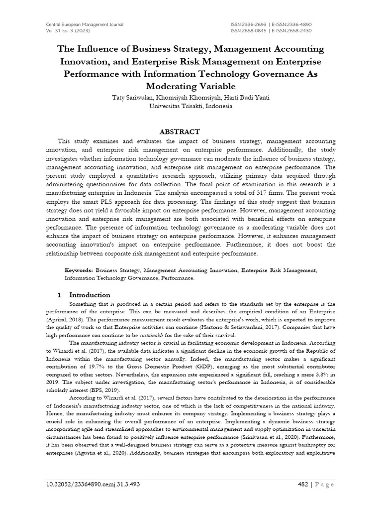 The Influence of Business Strategy, Management Accounting | PDF | P ...