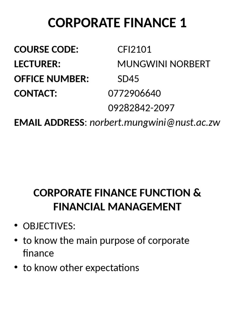 Corporate Finance 1 | PDF | Bonds (Finance) | Stocks