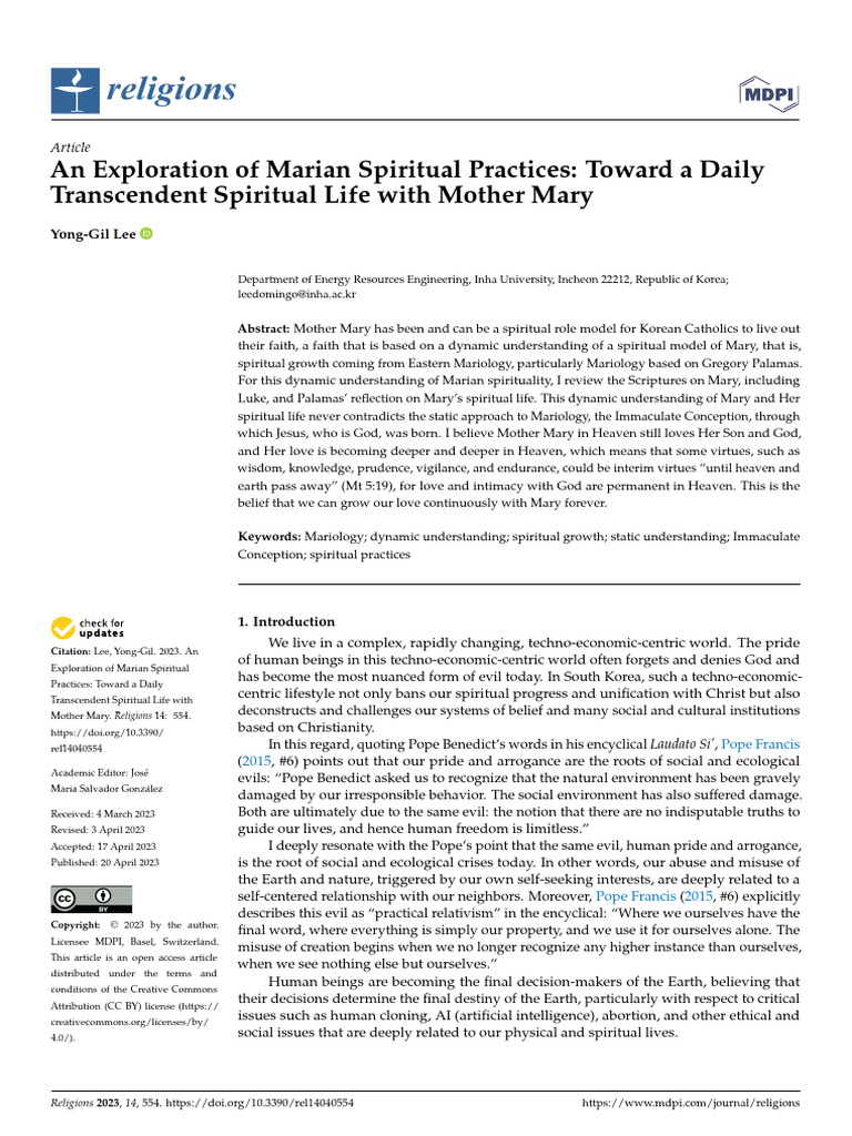 An Exploration of Marian Spiritual Practices Toward A Daily ...