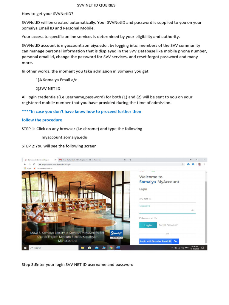 Accessing Your SVV Net ID and Portal | PDF