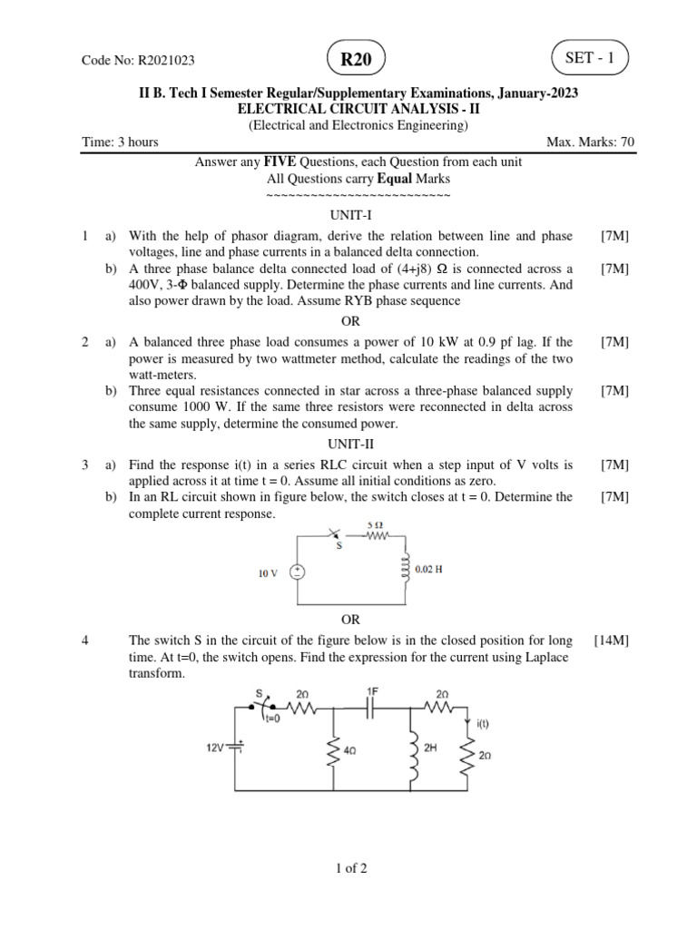 ELECTRICAL CIRCUIT ANALYSIS II Jan 2023 | PDF | Electrical Impedance ...