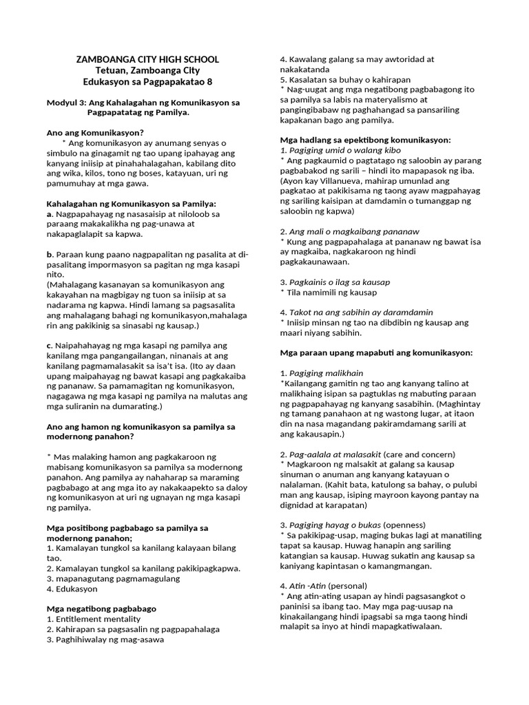 Q1 Modyul 3 Lecturette | PDF