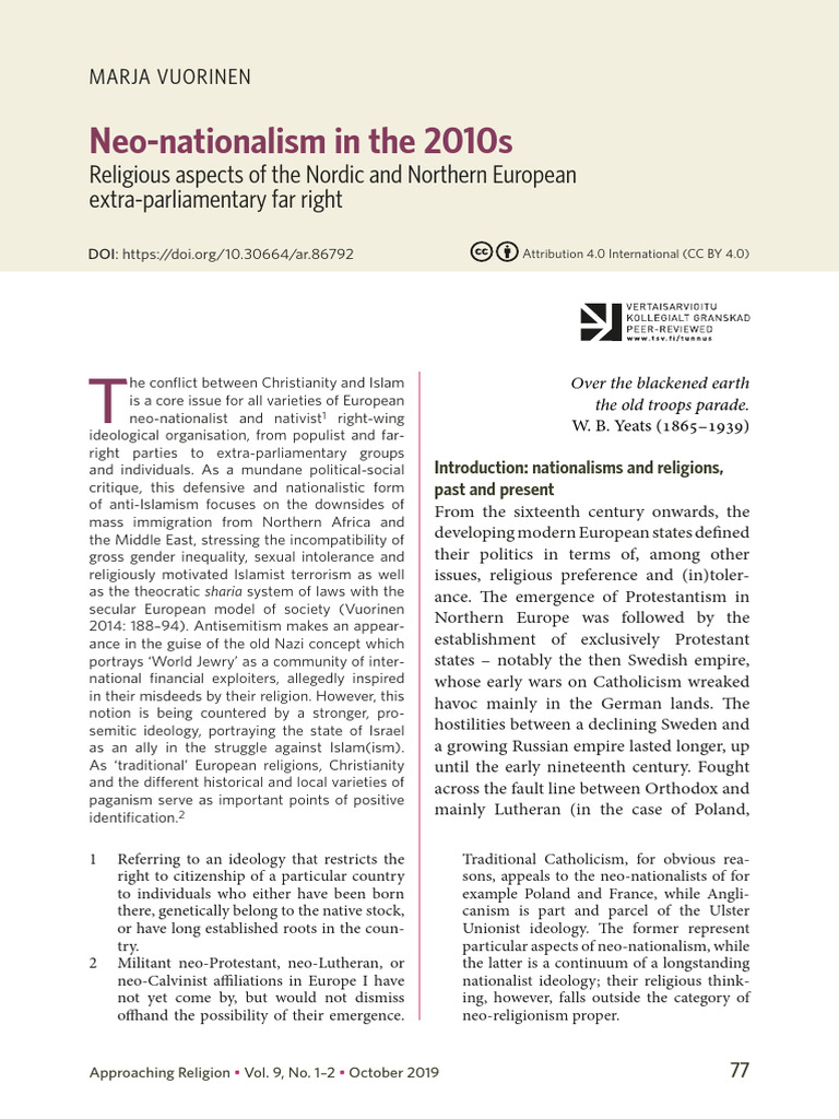 Neo-Nationalism and Religion in Europe | PDF | Zionism | Nationalism
