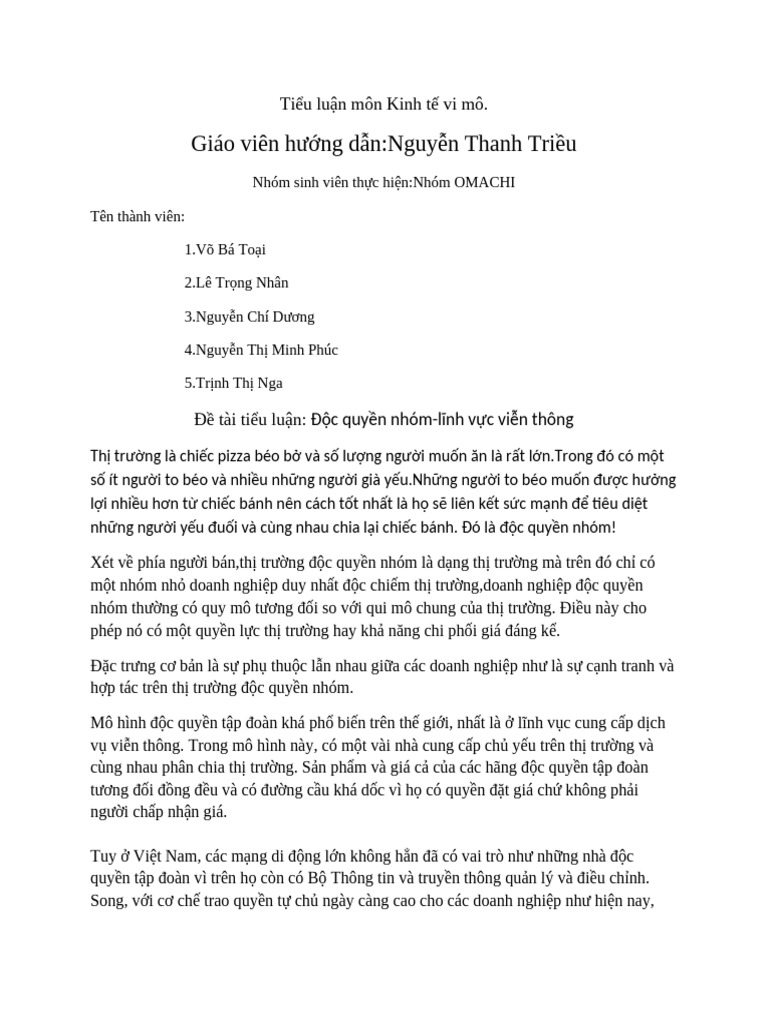 Ti u Lu n Mon Kinh t Vi Mo 6949 | PDF