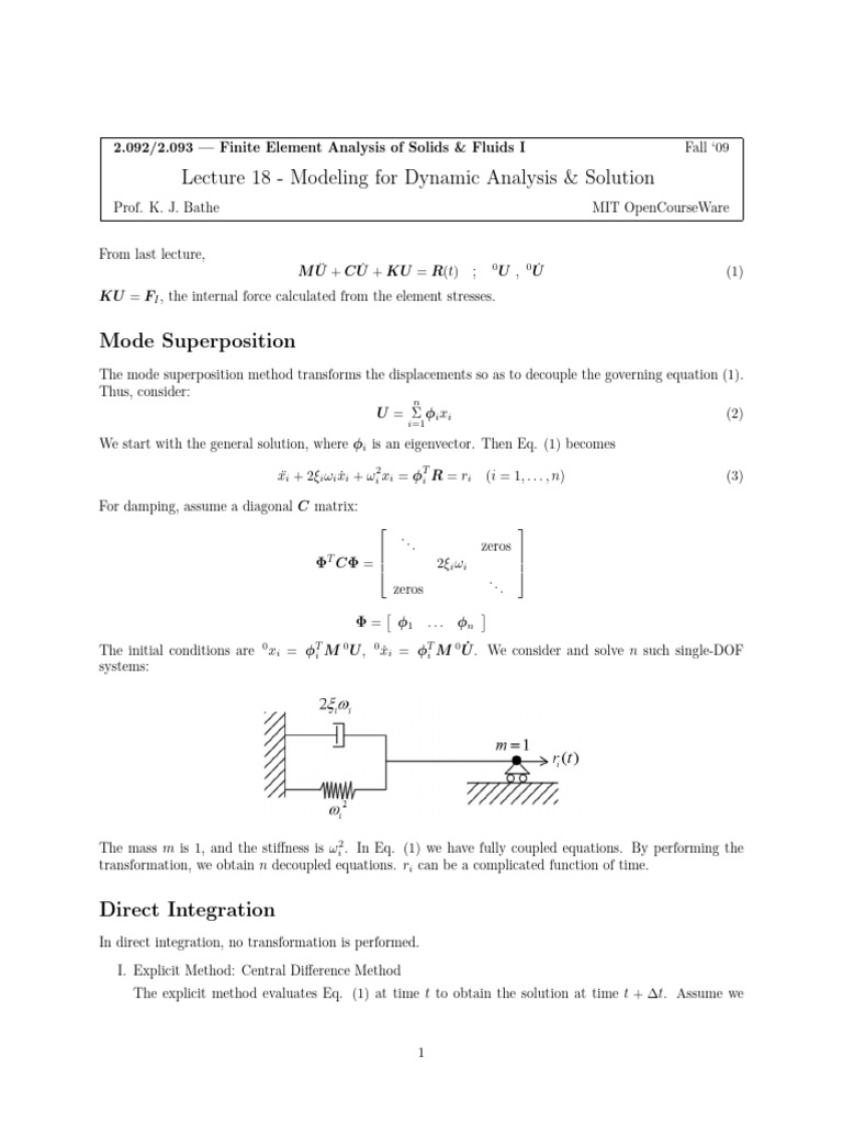 MIT2 092F09 Lec18 | PDF | Matrix (Mathematics) | Damping