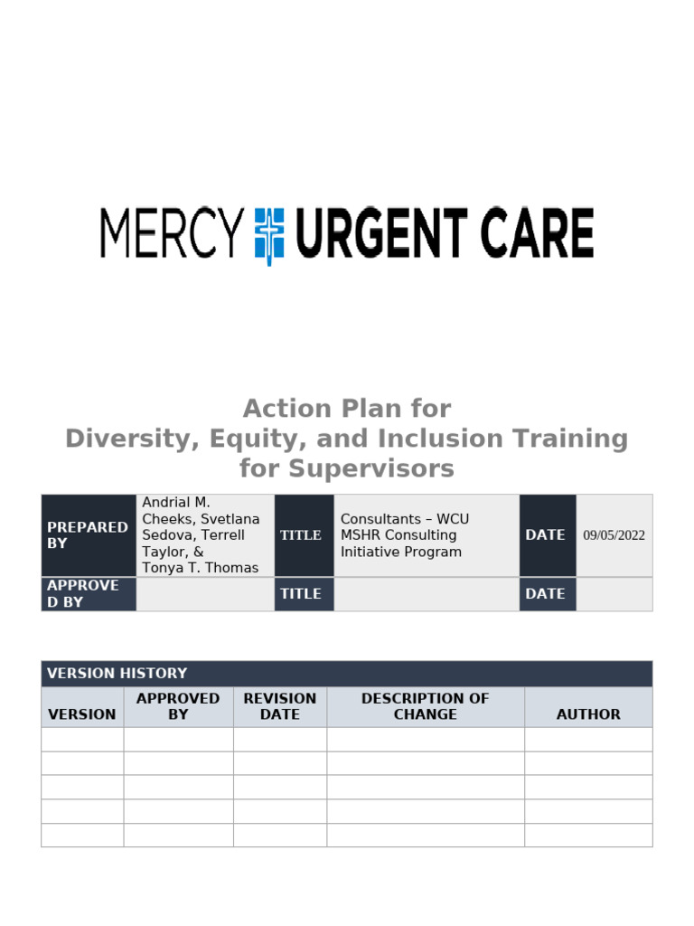 DEI Training Action Plan for Supervisors | PDF | Bias | Stereotypes