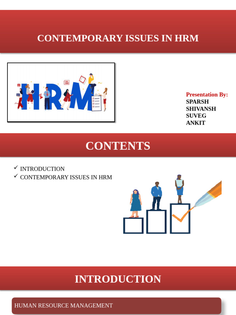 Contemporary Issues in HRM: Presentation by | PDF | Human Resource Management | Employment