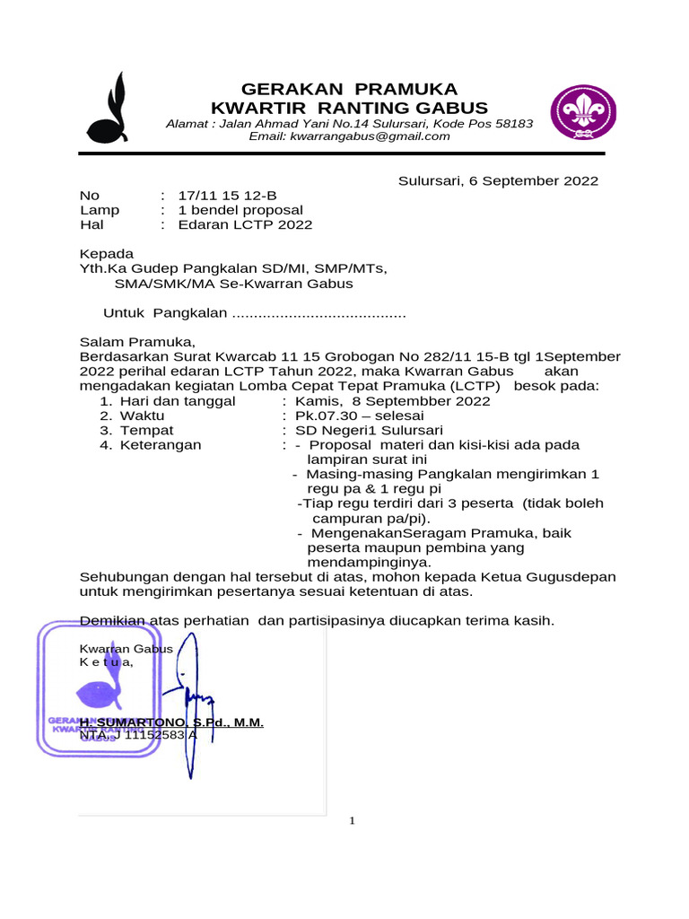 Juknis LCT Pramuka 2022 Gabus | PDF