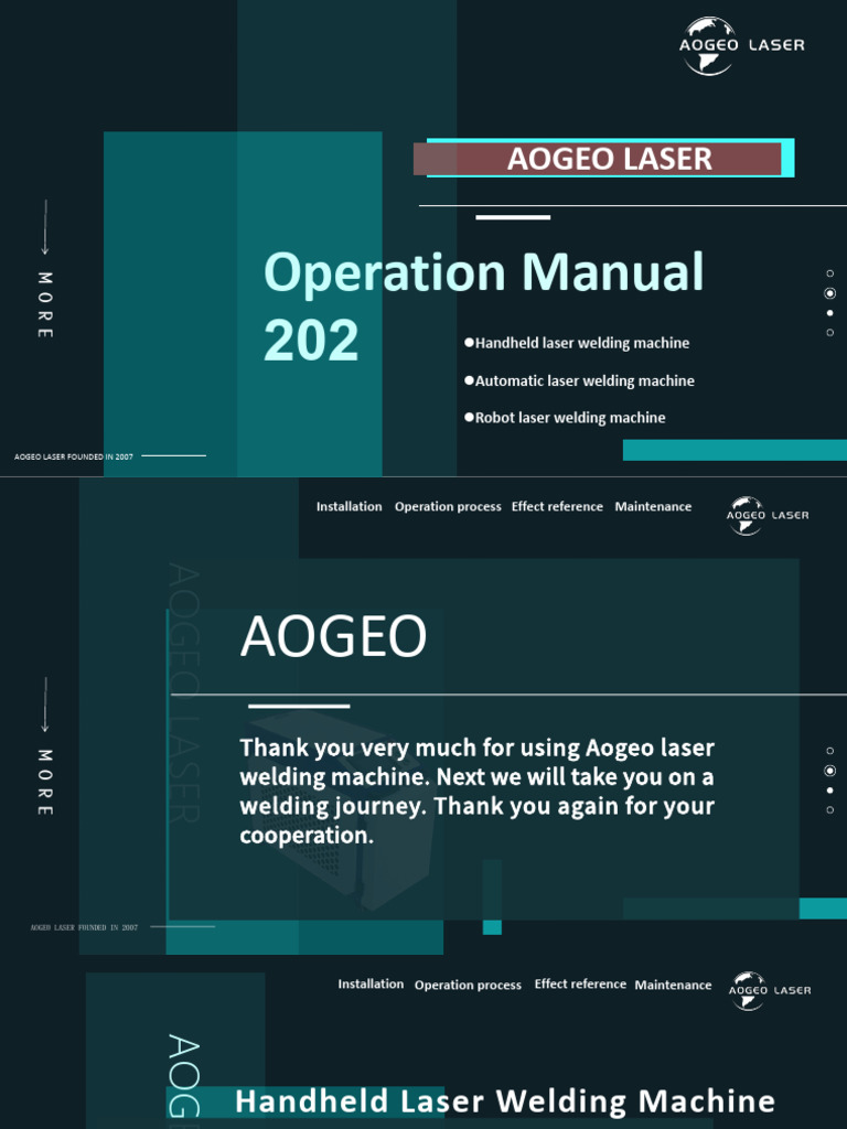 Operation Manual-Aogeo Laser (2024!10!12 02-56-10) | PDF | Laser | Welding