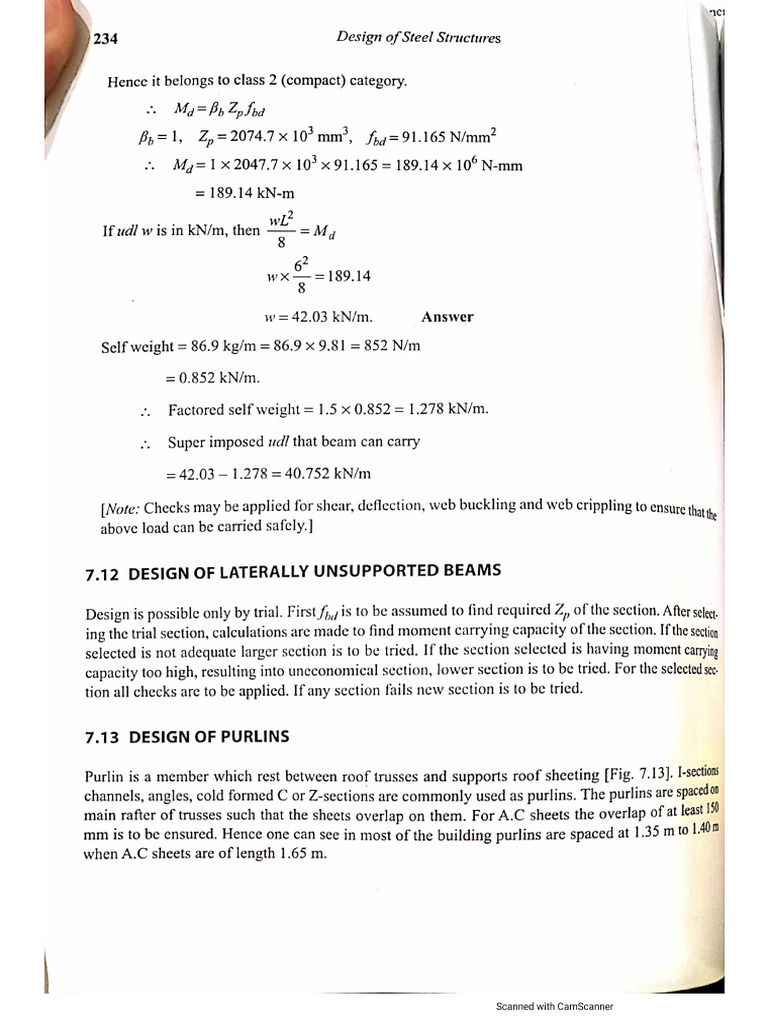 Design of Purlins | PDF