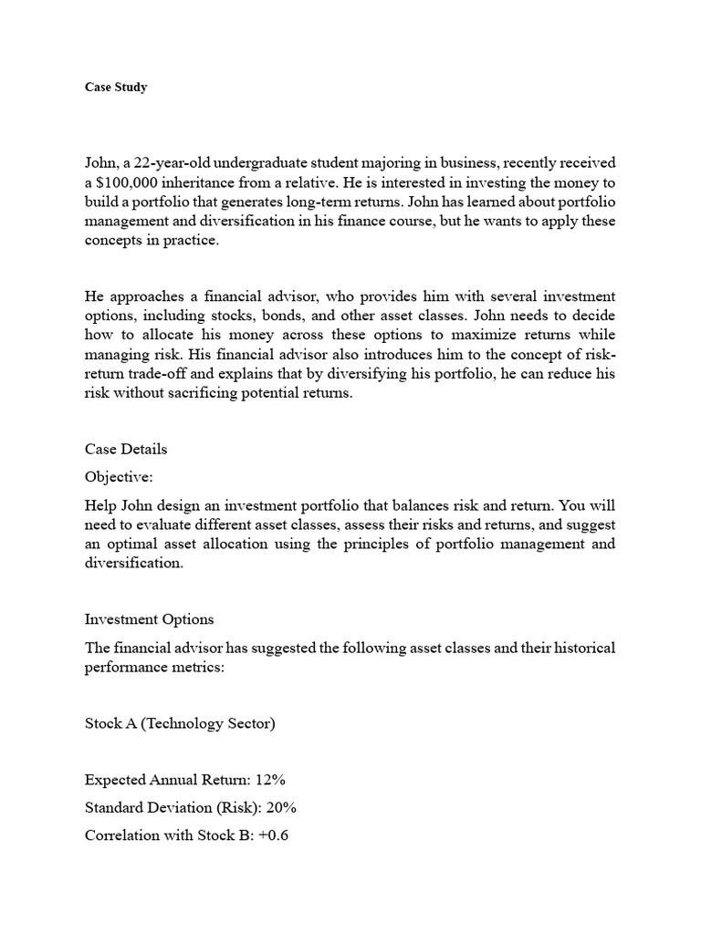 Investment Portfolio Case Study | PDF