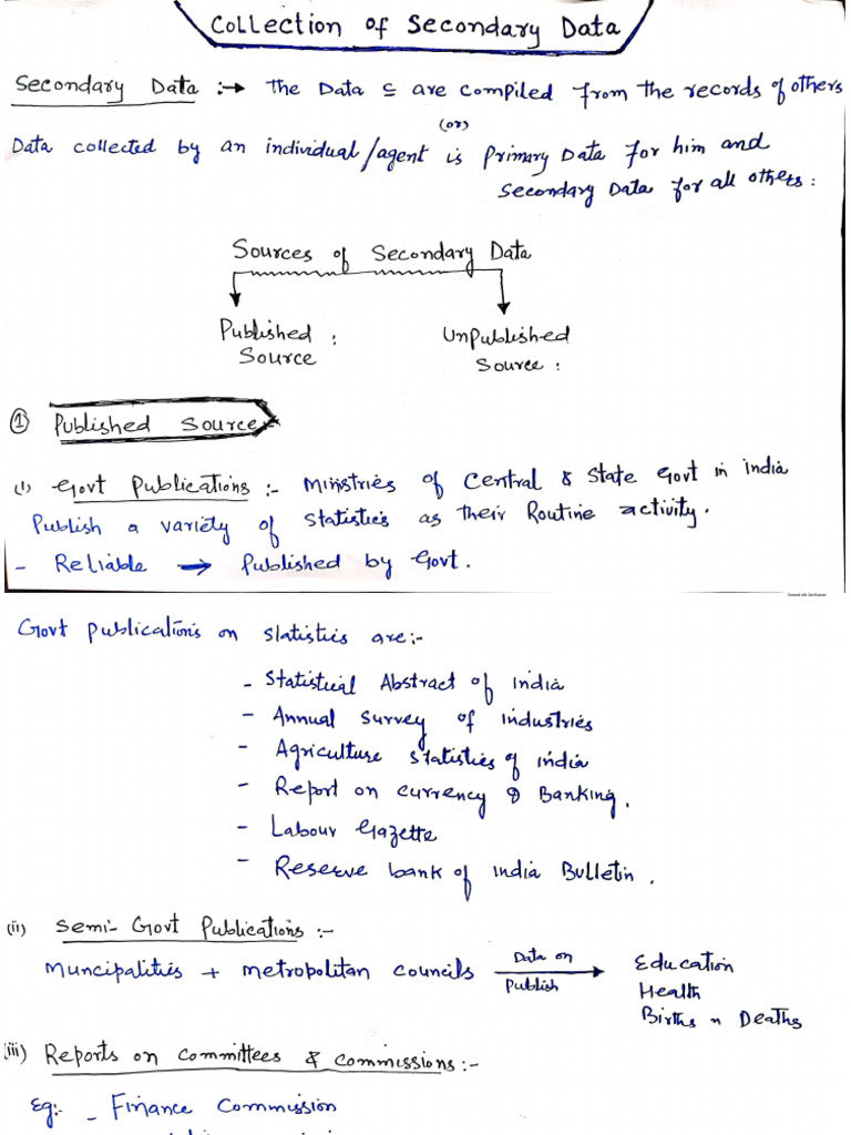 Collection of Secondary Data | PDF